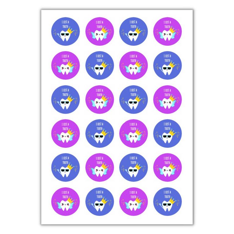 “I lost a tooth” stickers – Irish/English – Mol an Óige