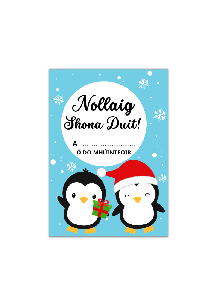 Nótaí le “Nollaig Shona Duit” – Christmas Penguin cards – Mol an Óige