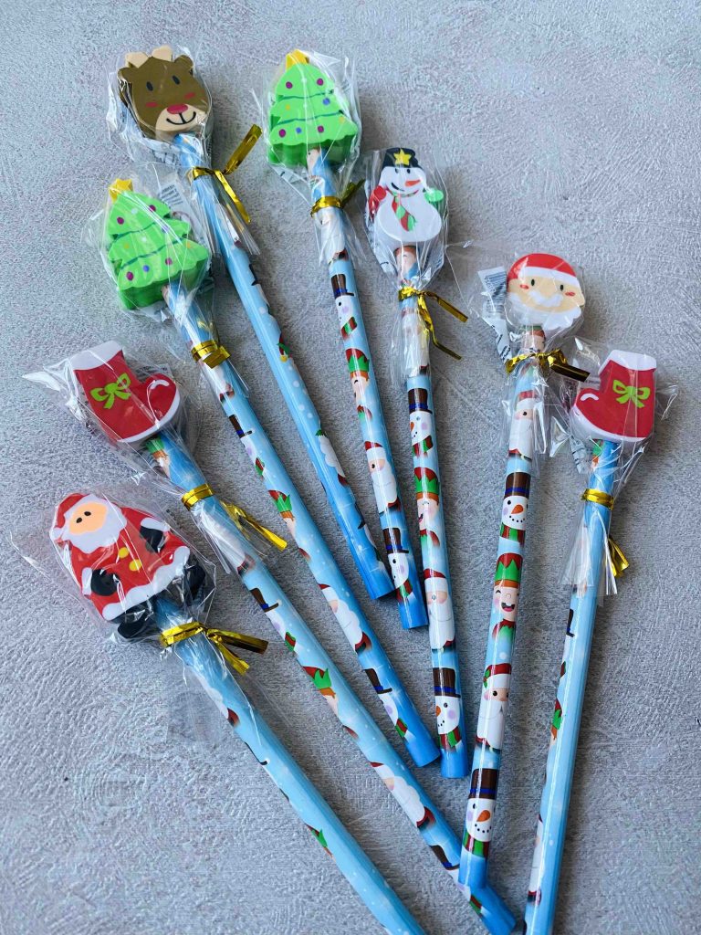 Christmas pencils with erasers (x8) – Mol an Óige