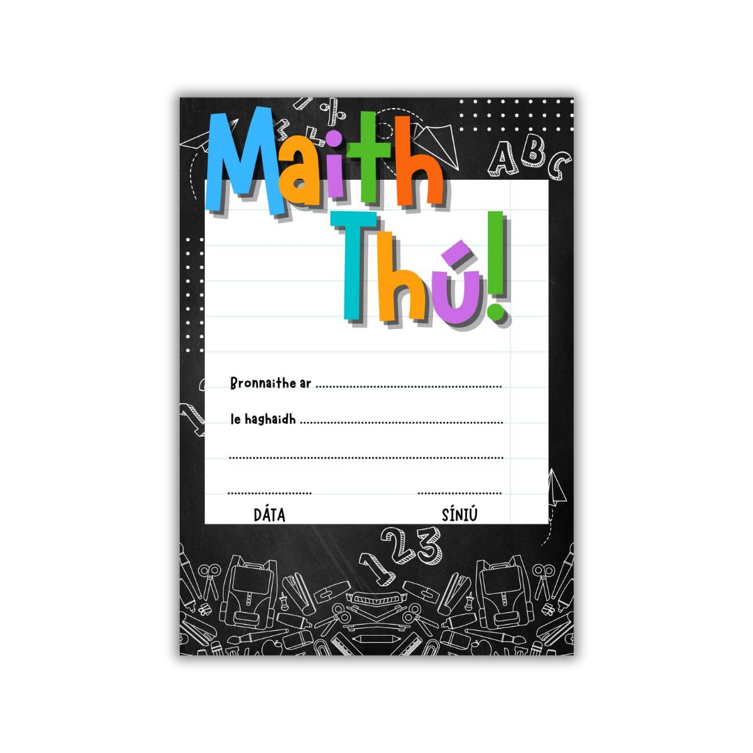 Teastais Maith Thú – Gaeilge Well Done Certificates – Mol an Óige