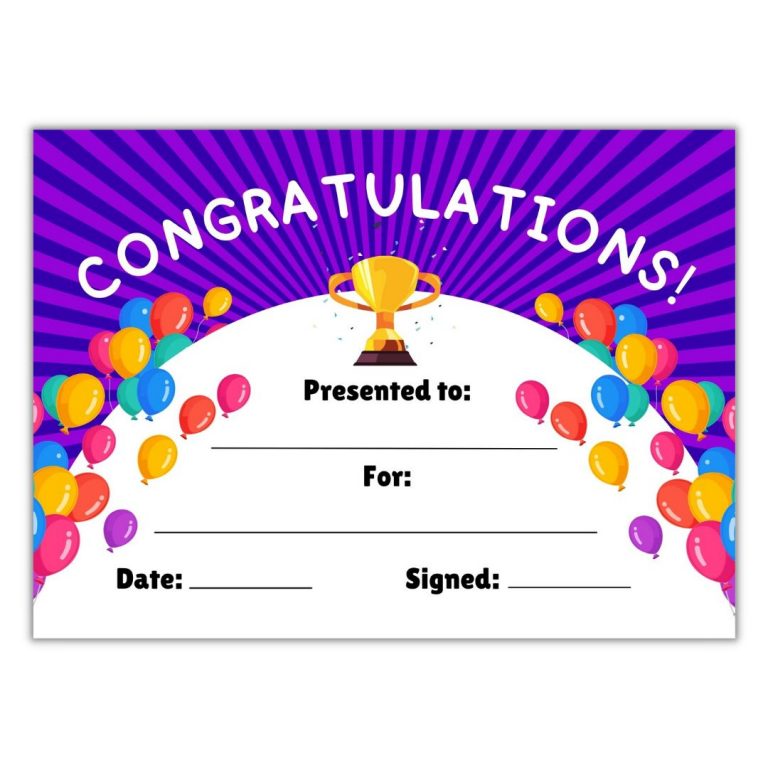 Congratulations Award Certificate – Mol an Óige